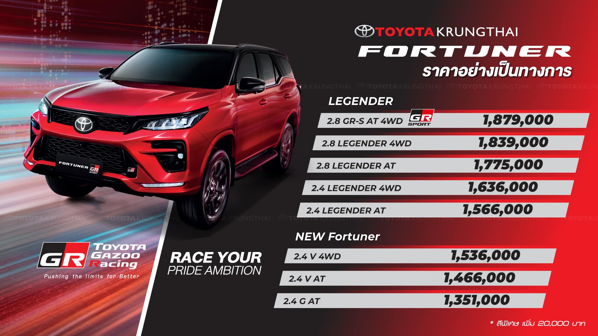 Fortuner GR Sport | โชว์รูมและศูนย์บริการโตโยต้า กรุงไทย